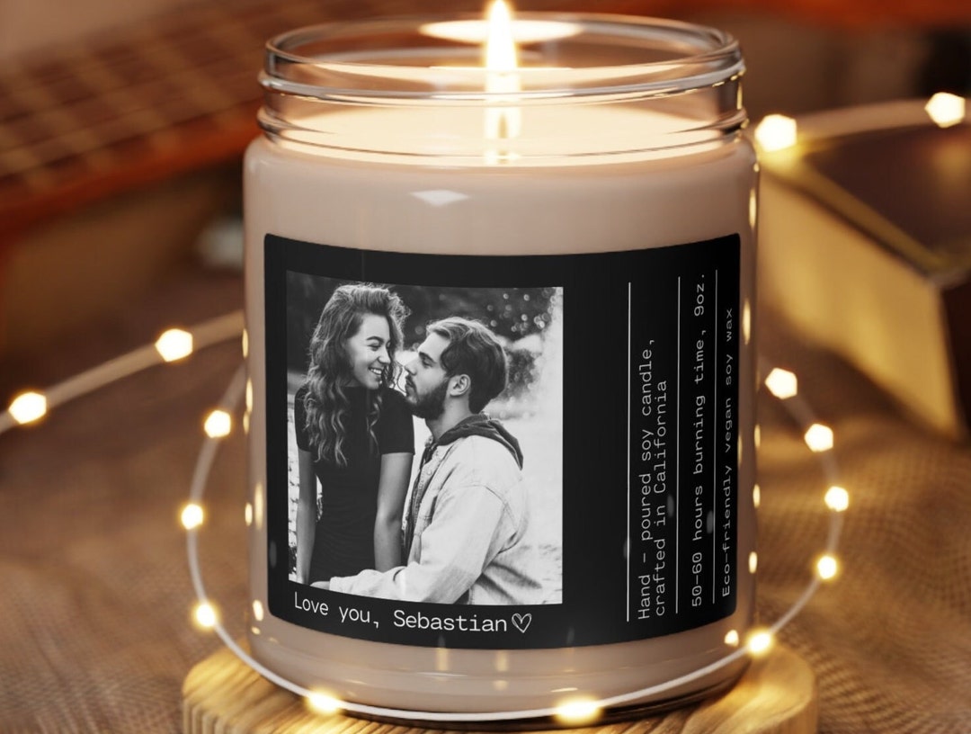 Personalized Picture Candle Custom Photo Anniversary Gift Custom Candle ...
