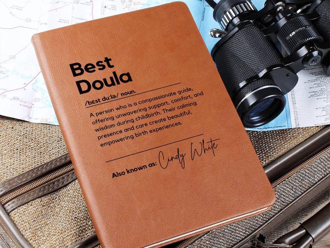 Personalized Leather Journal Best Doula Notebook Custom Text Notebook ...