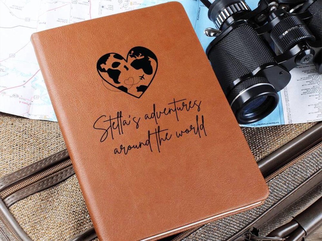 Custom Travel Journal 1st Personalized Anniversary Gift Engraved Bucket ...