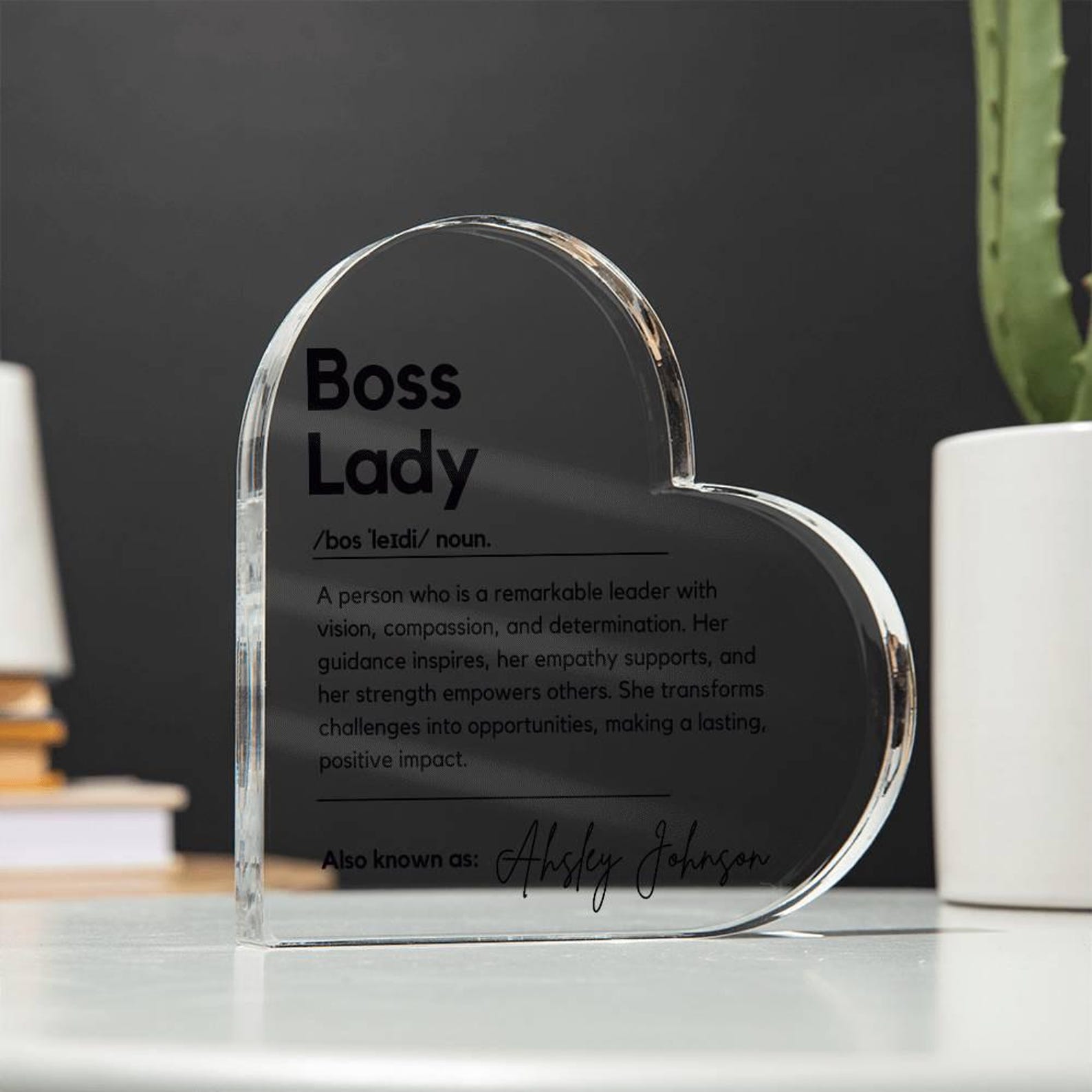 Personalized Boss Lady Plaque Custom Gift for Boss Female Boss Lady ...