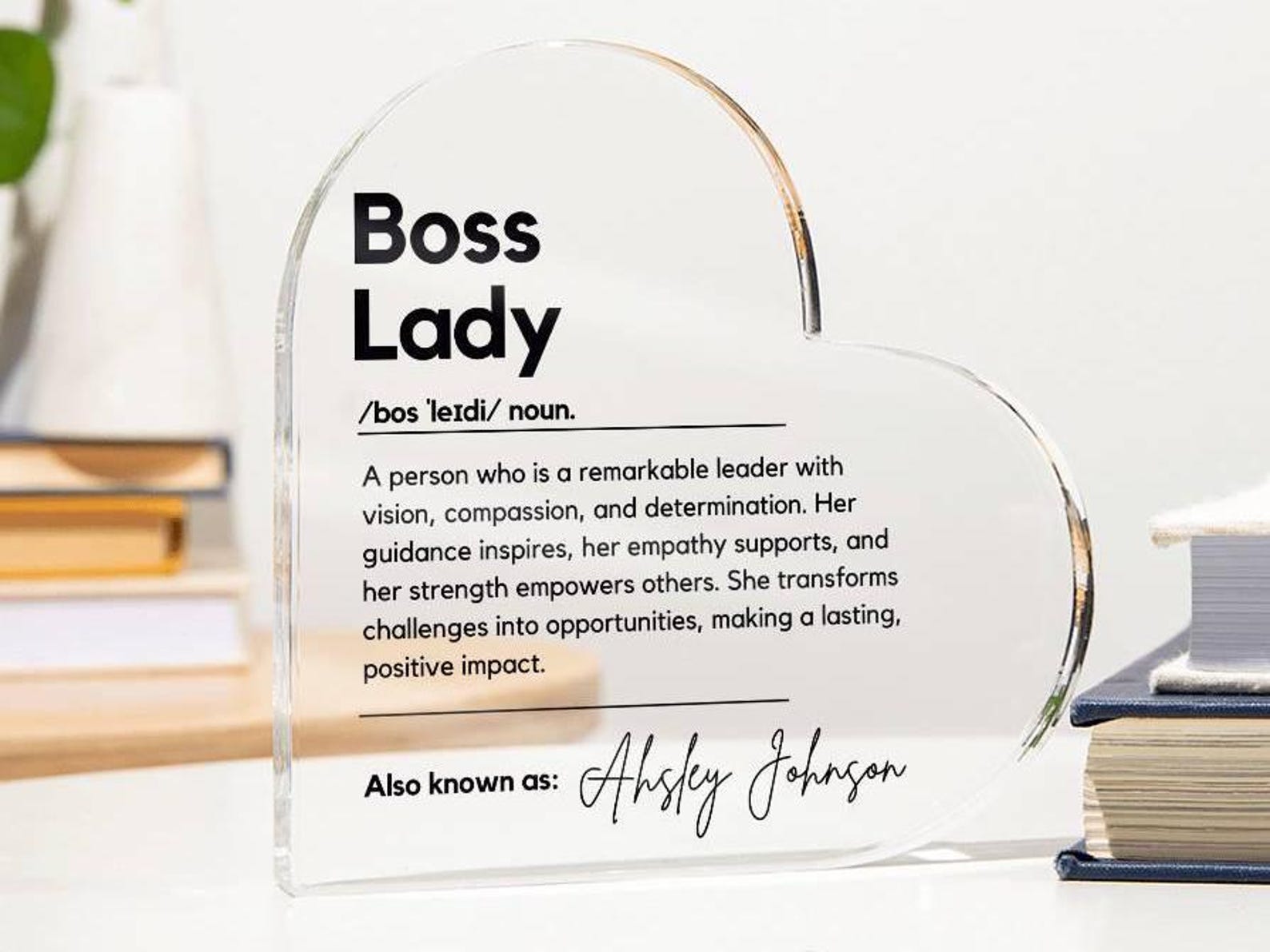 Personalized Boss Lady Plaque Custom Gift for Boss Female Boss Lady ...