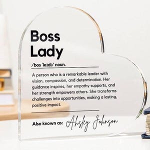 Personalized Boss Lady Plaque Custom Gift for Boss Female Boss Lady ...