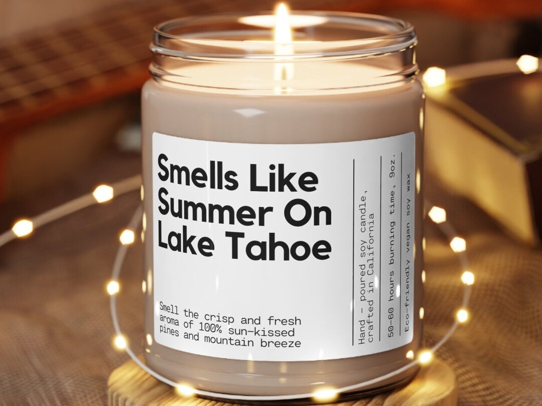 Personalized Smells Like Summer on Lake Tahoe Candle Custom Lake Tahoe ...