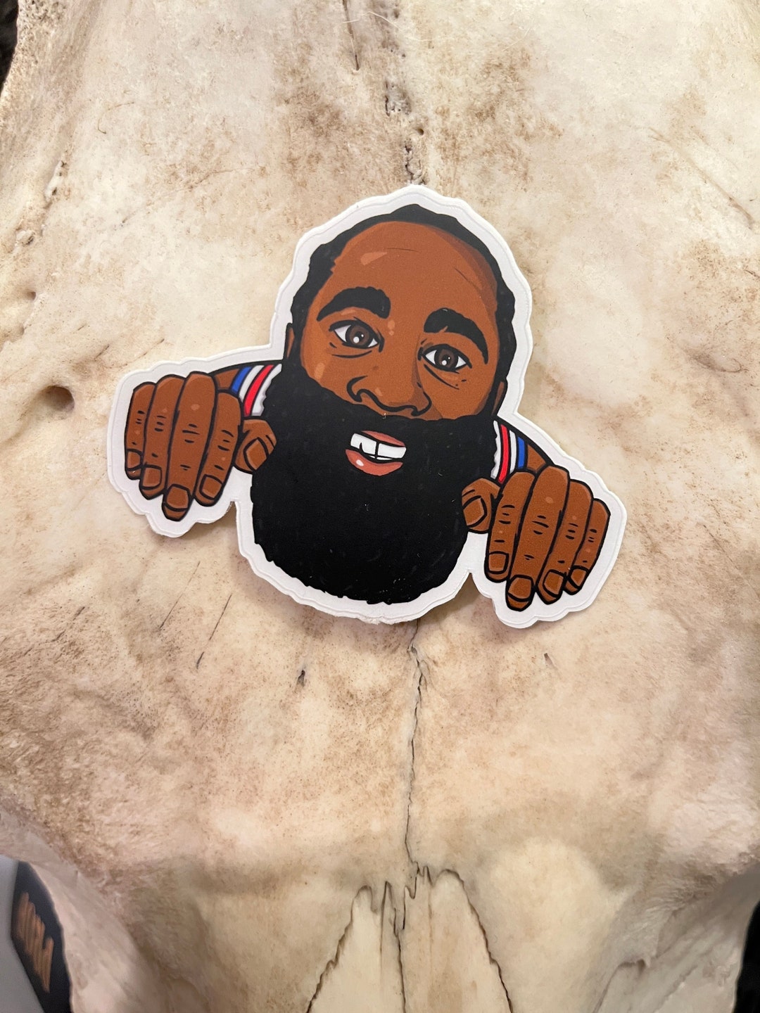 Peeping ‘the Beard,’ James Harden Sticker - Philadelphia 76ers, Sixers ...