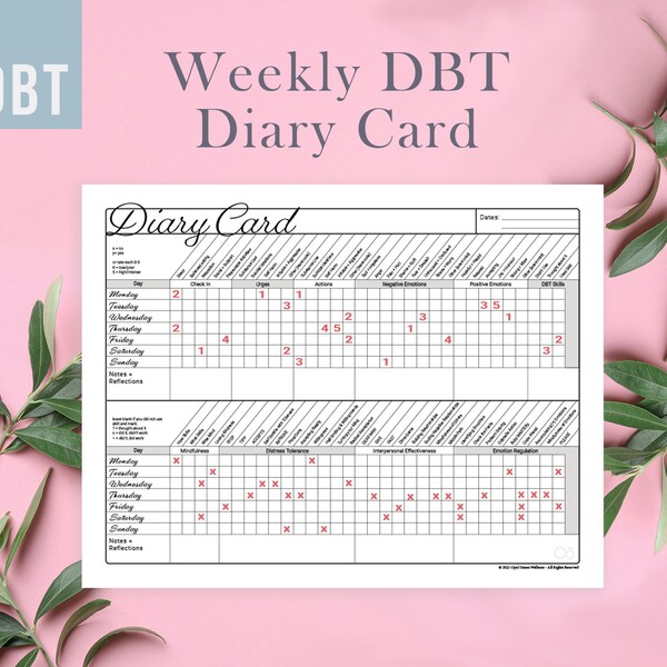 Dbt Diary Card - Etsy