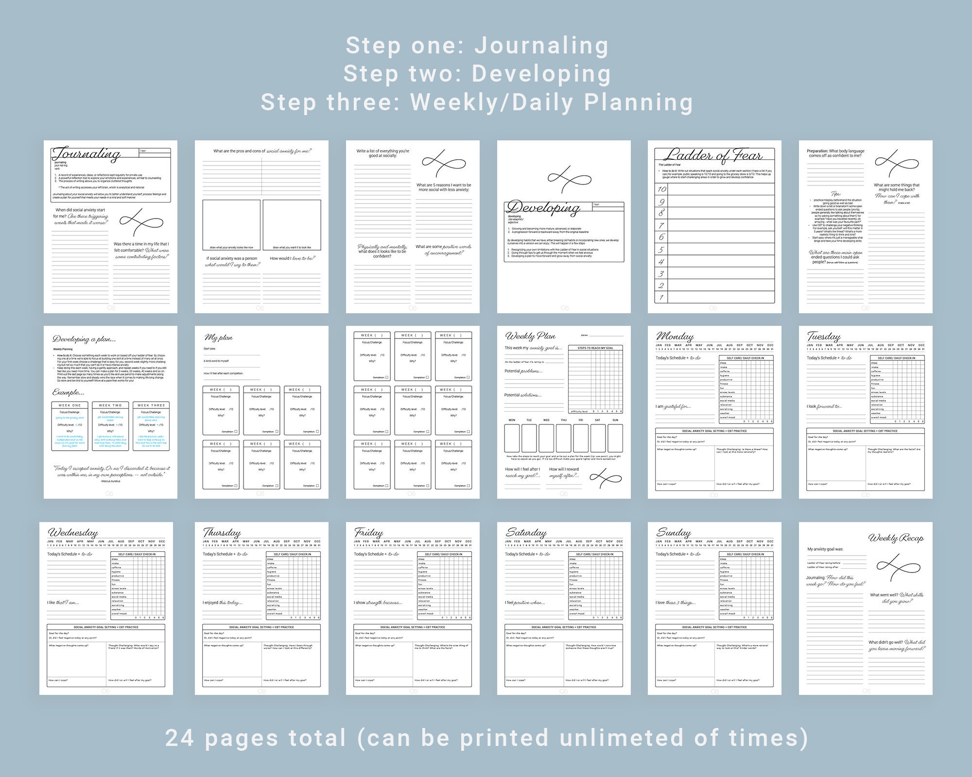 CBT Social Anxiety Three Step Program Daily Planner Etsy Canada cbt-social-anxiety-three-step-program-daily-planner-etsy-canada
