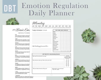 DBT Emotion Regulation Daily Planner & Guide Dialectical - Etsy