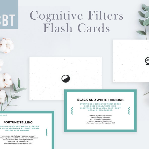 Challenging Negative Thoughts Cards - Etsy