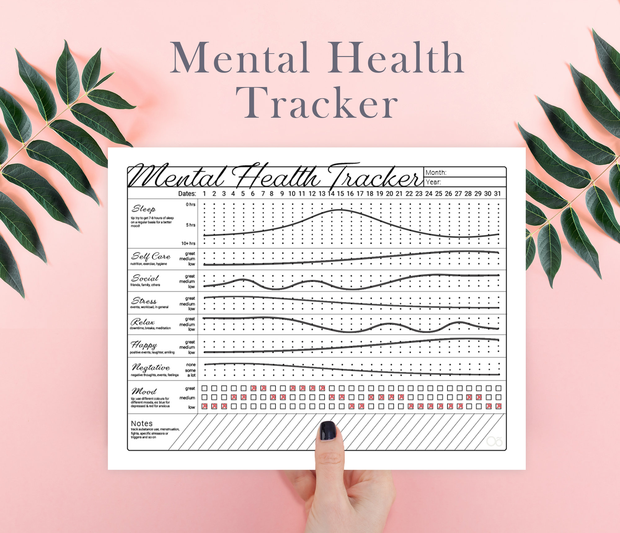 Mental Health Tracker Printable/instant Download - Etsy
