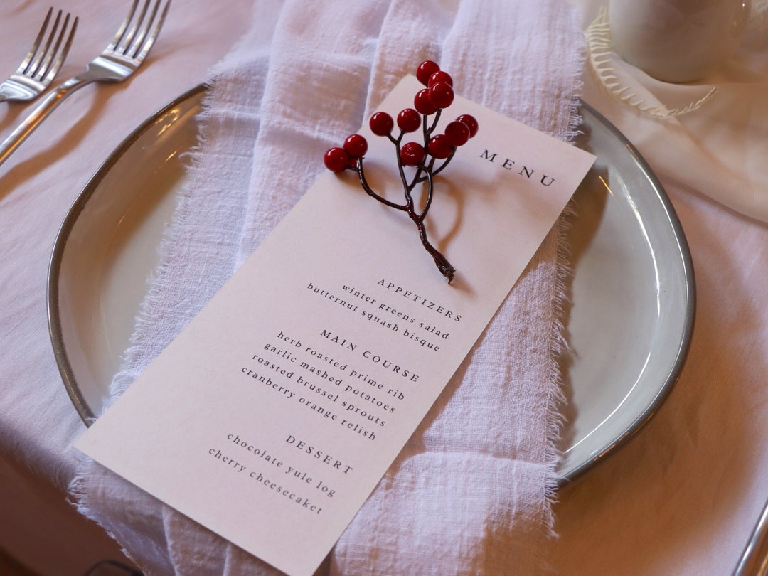 Customizable Event Dinner Menu Simple and Elegant Menu Design - Etsy