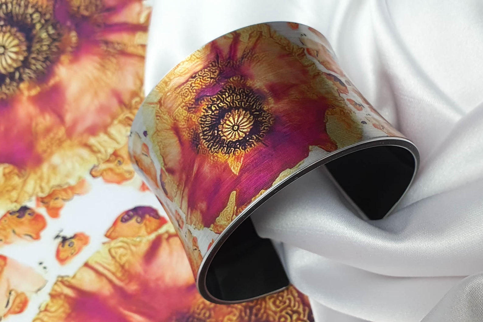 Handmade Cuff Bracelet gold Poppy Gift for Her - Etsy