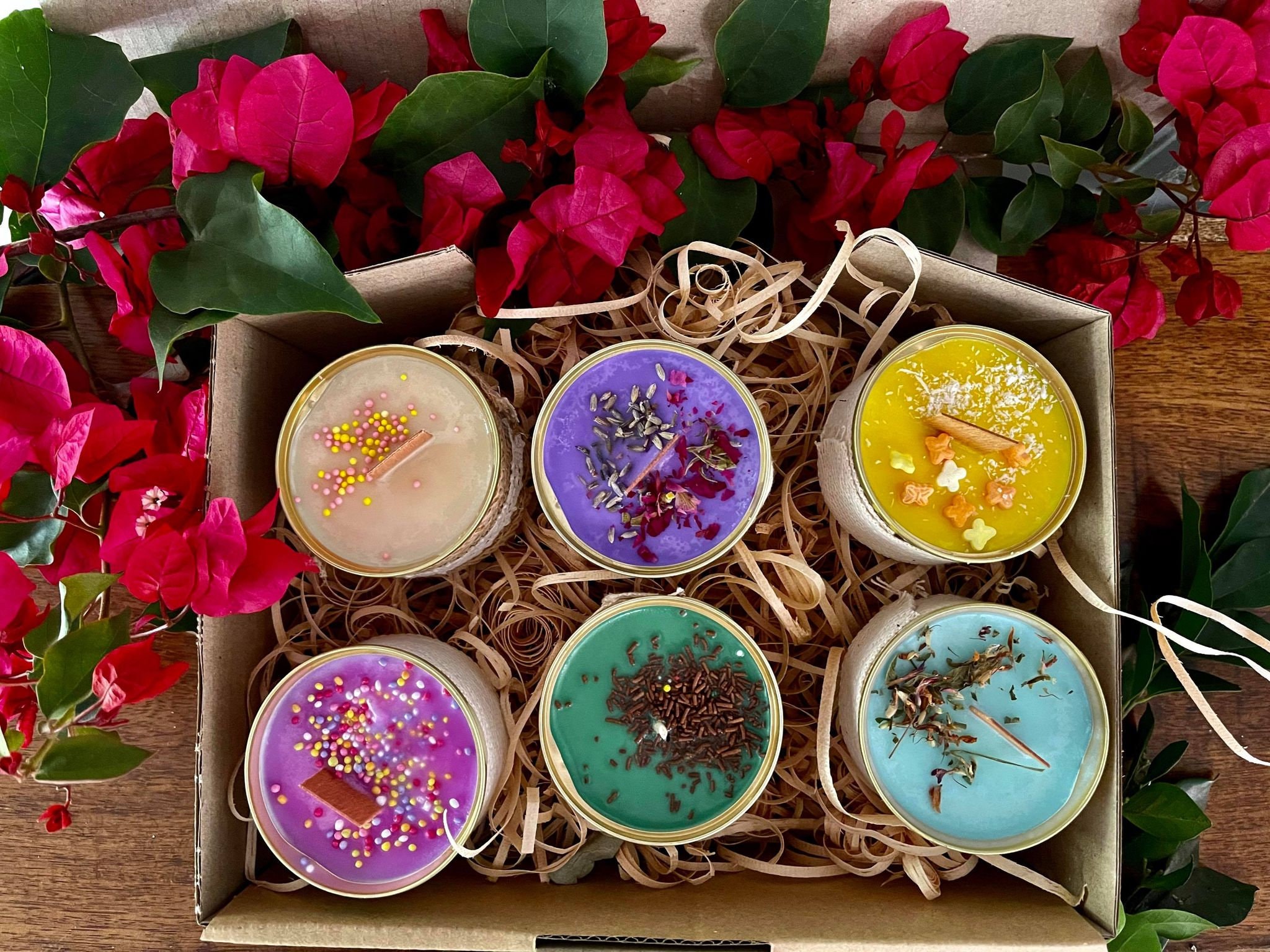 Caja de 6 velas pequeñas Paquete de velas Caja de regalo de | Etsy