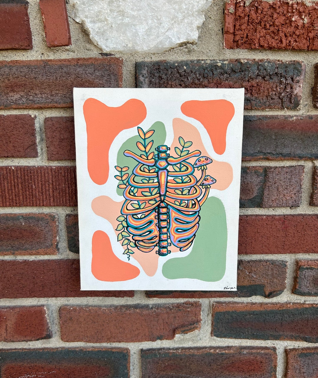 Plant Rib Cage Abstract Painting - Etsy