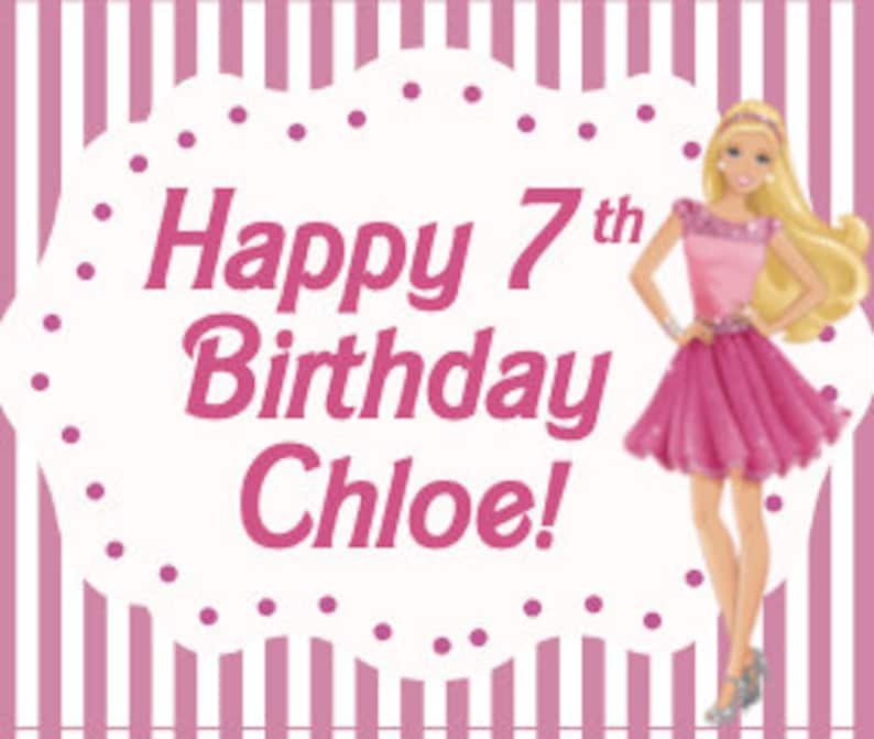 Barbie Treat Bag Stickers, Pink Labels, Barbie Birthday Party, Supplies ...