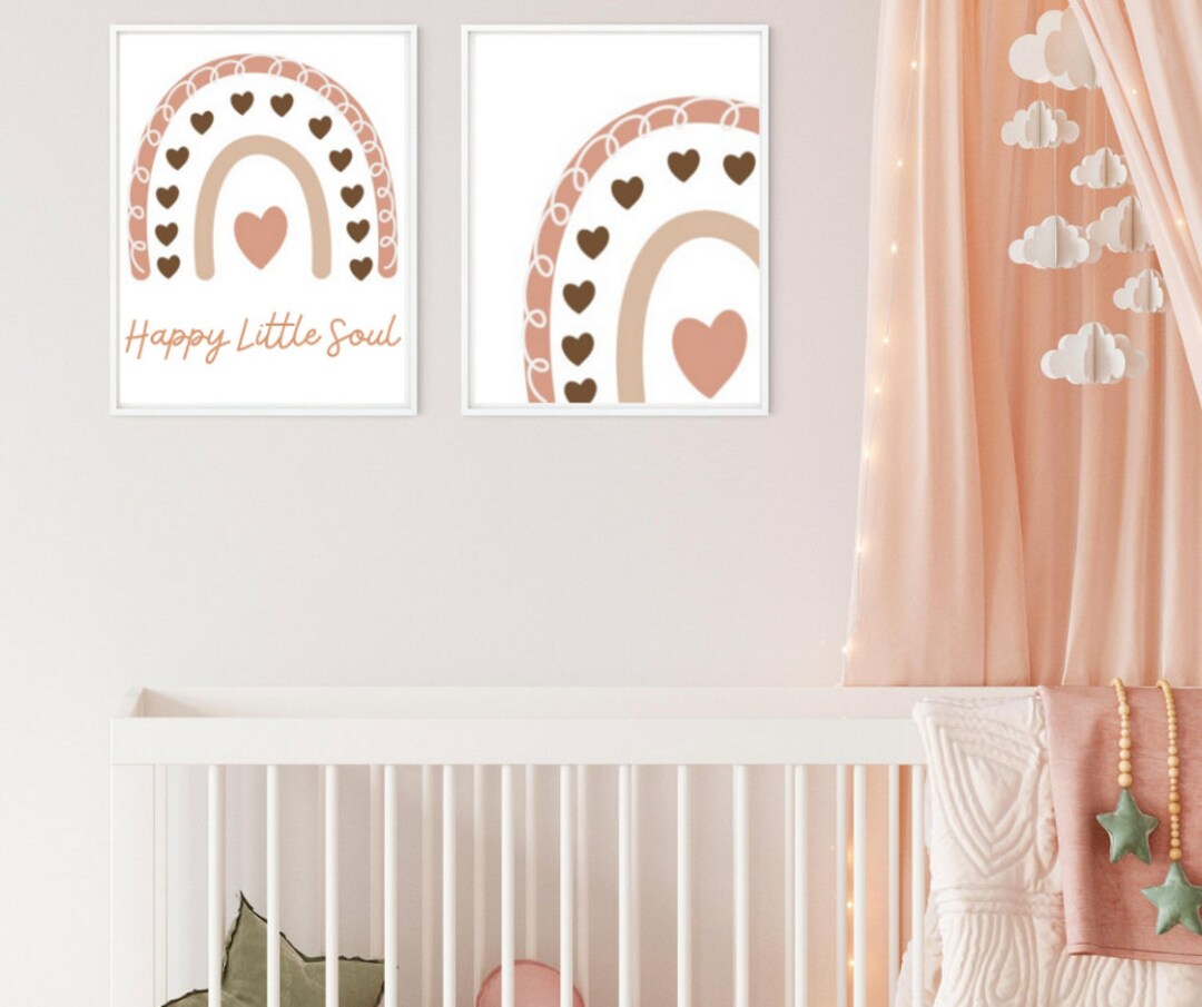Boho Rainbow Nursery Digital Print Downloads, Boho Nursery, Baby Room ...