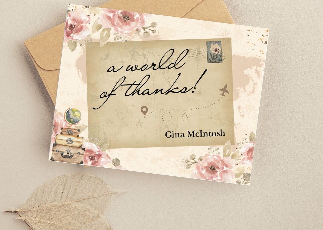 Travel Agent Thank You Card, Postcard, Travel Agency Card, Watercolor ...