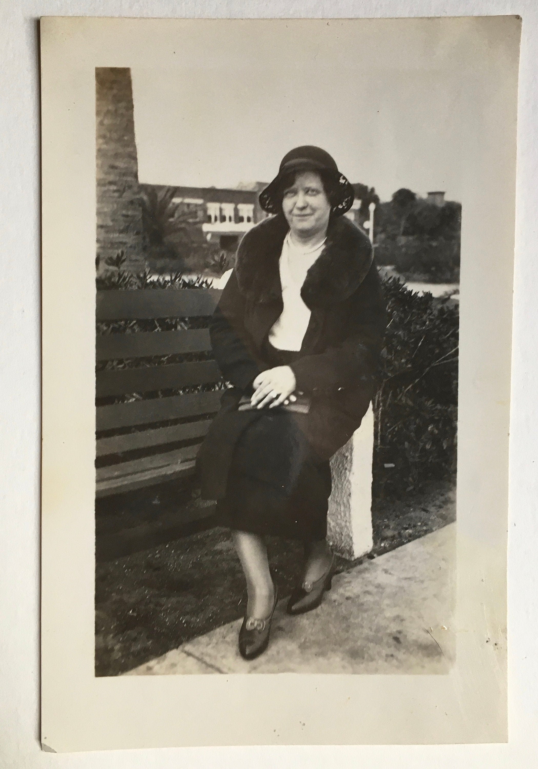 Vintage Photograph of Lady on Bench, Antique Photograph, Old Photo ...