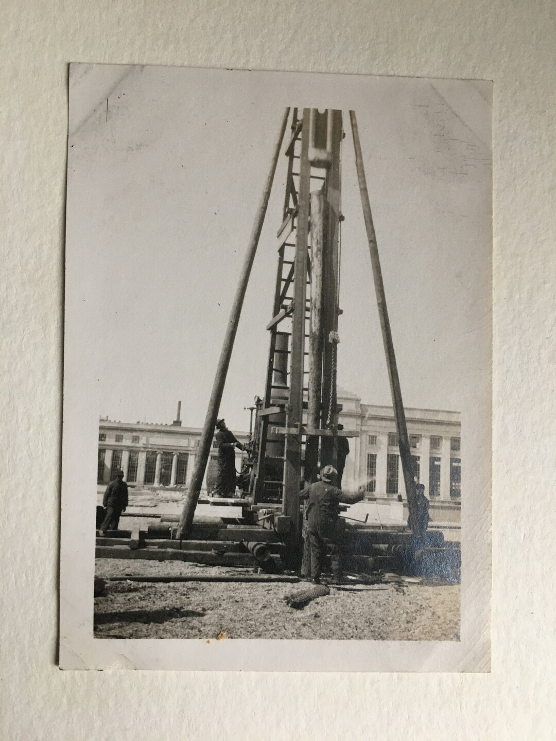 Vintage Photograph of Men at Oil Rig, Antique Photograph, Old Photo ...
