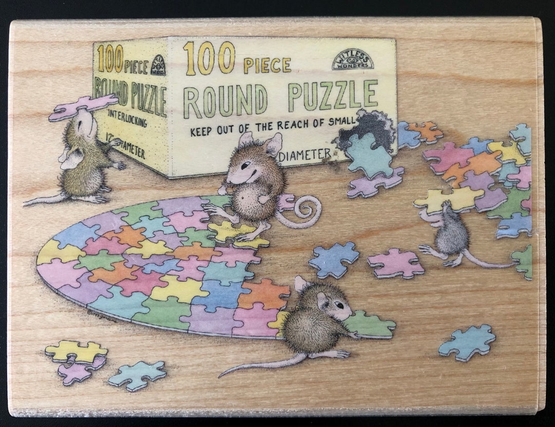 House Mouse Stamp Title Piece Corps Stamp Mice Playing With Puzzle ...
