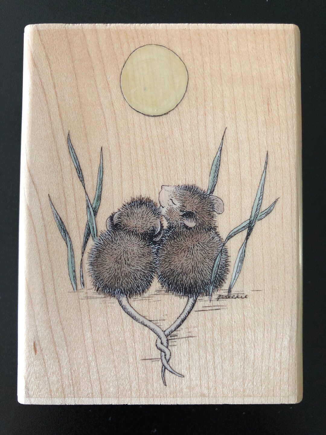 House Mouse Stamp Together Under the Moon - Etsy