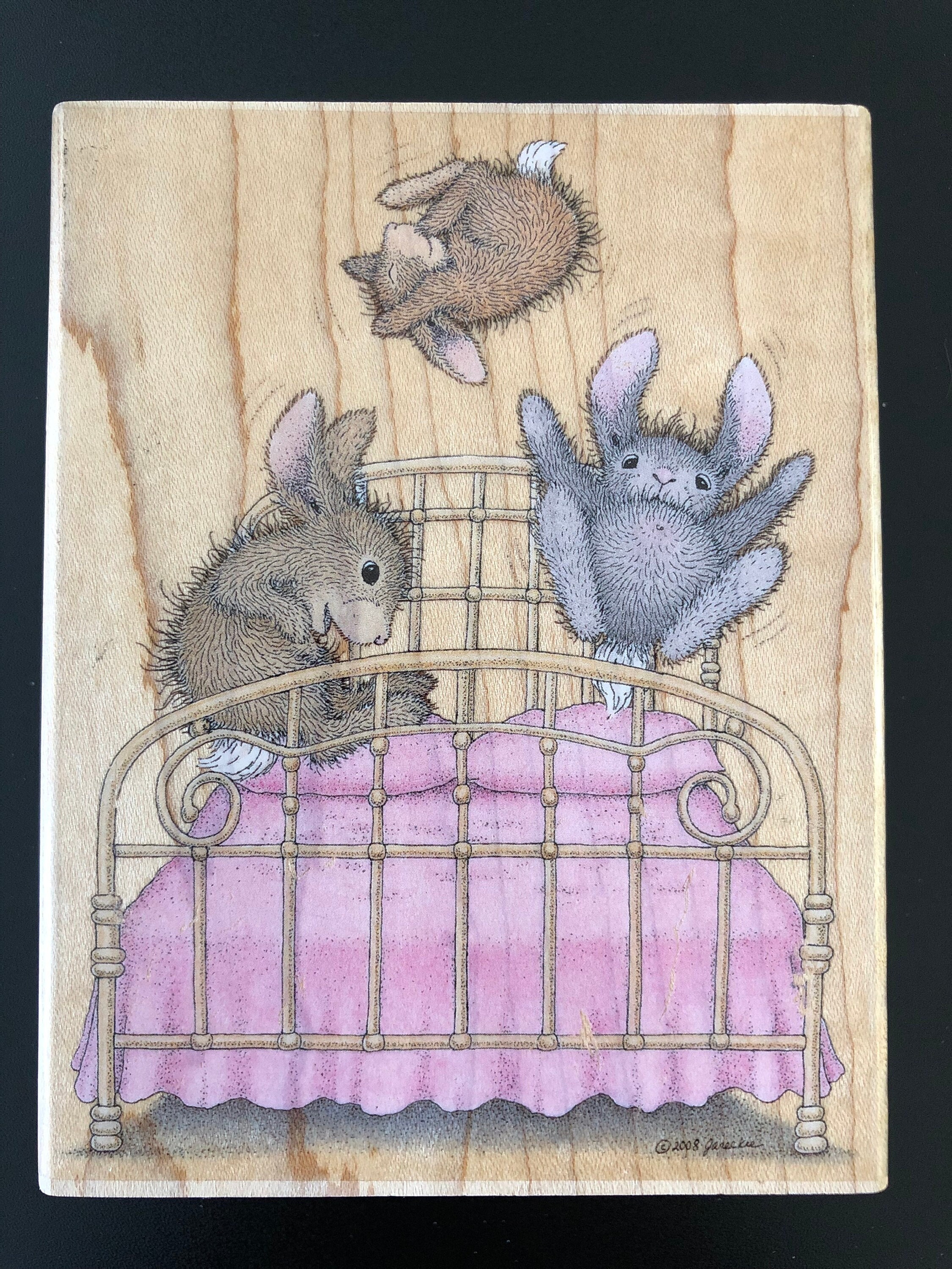 fast delievery Lot of 4 House Mouse, Happy Hopper Wood & Rubber stamps