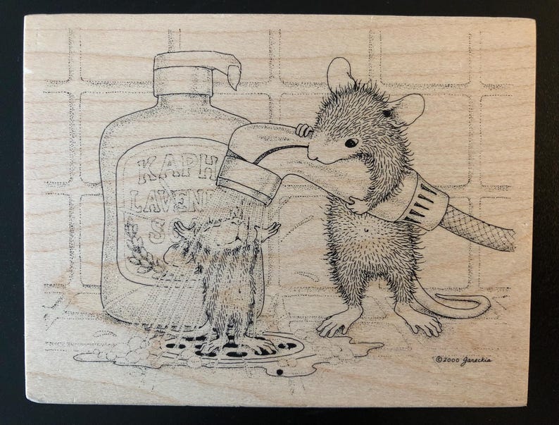 House Mouse Stamp Singin’ in the Drain 477J - Etsy