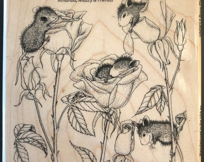 House Mouse Stamp Rose Play Stamp - Etsy