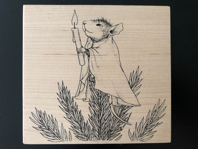 House Mouse Stamp Lighting the Way - Etsy