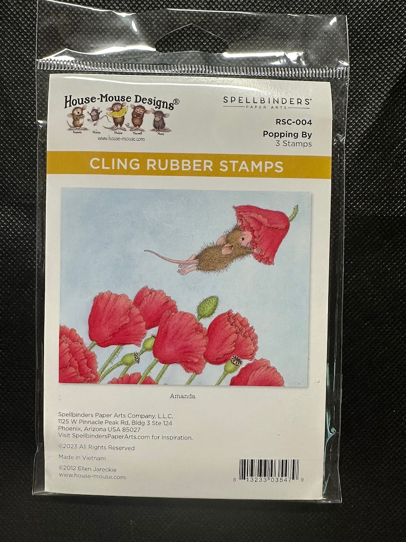 House Mouse Rubber Cling Stamp Popping by RSC-004 - Etsy