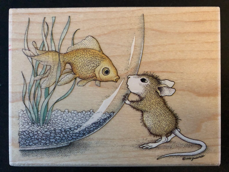 House Mouse Stamp Fish Bowl Stamp HMOR1002, Retired - Etsy