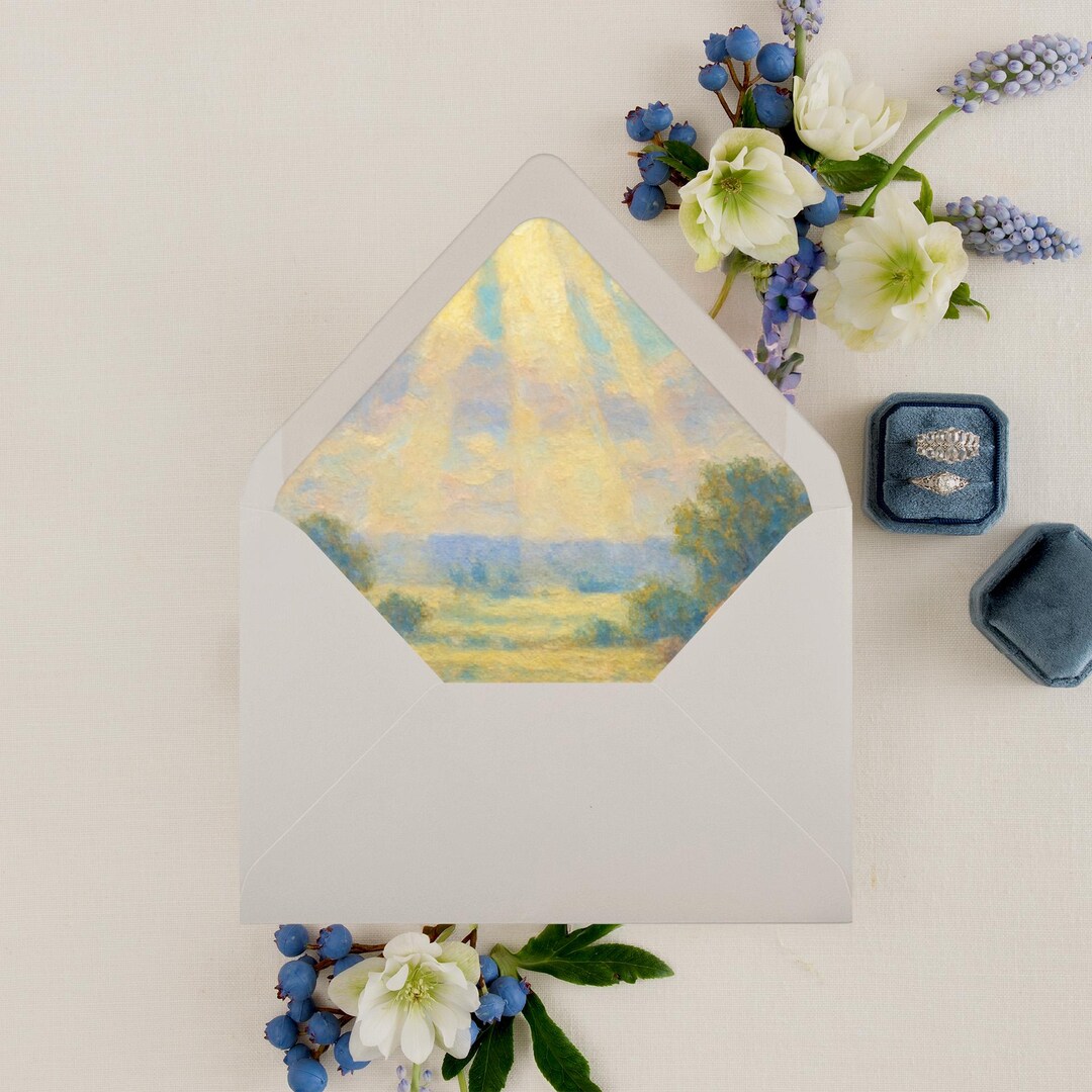 French Country Envelope Liner Templates: DIY Wedding Stationery (PDF ...