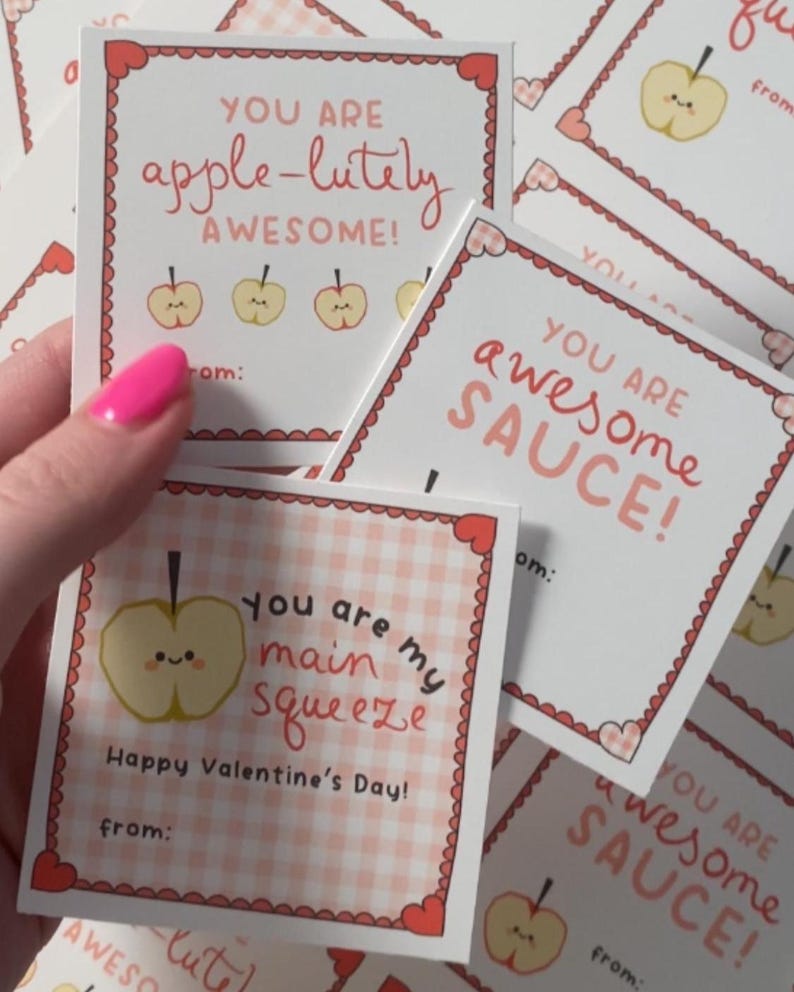 Apple Sauce Valentine's Day Printable: You Are Awesome Sauce Card (PDF ...