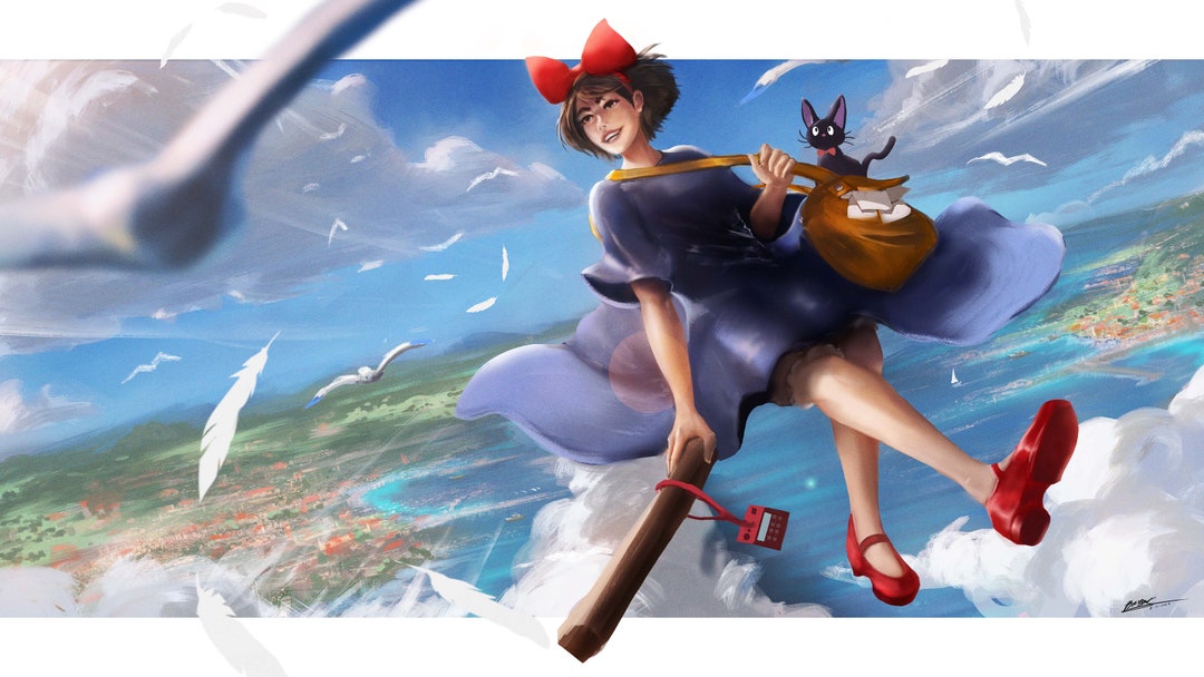 Kiki and Jiji Illustration Print 11 X 17 Inches - Etsy