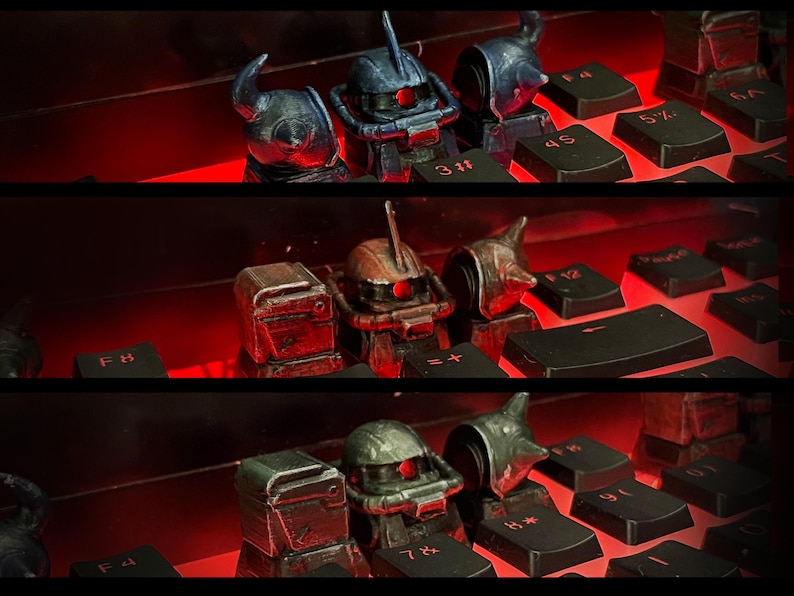 Gundam Inspired Artisan Keycap Set ( Includes 3 Keycaps ) | Zeon Zaku ...