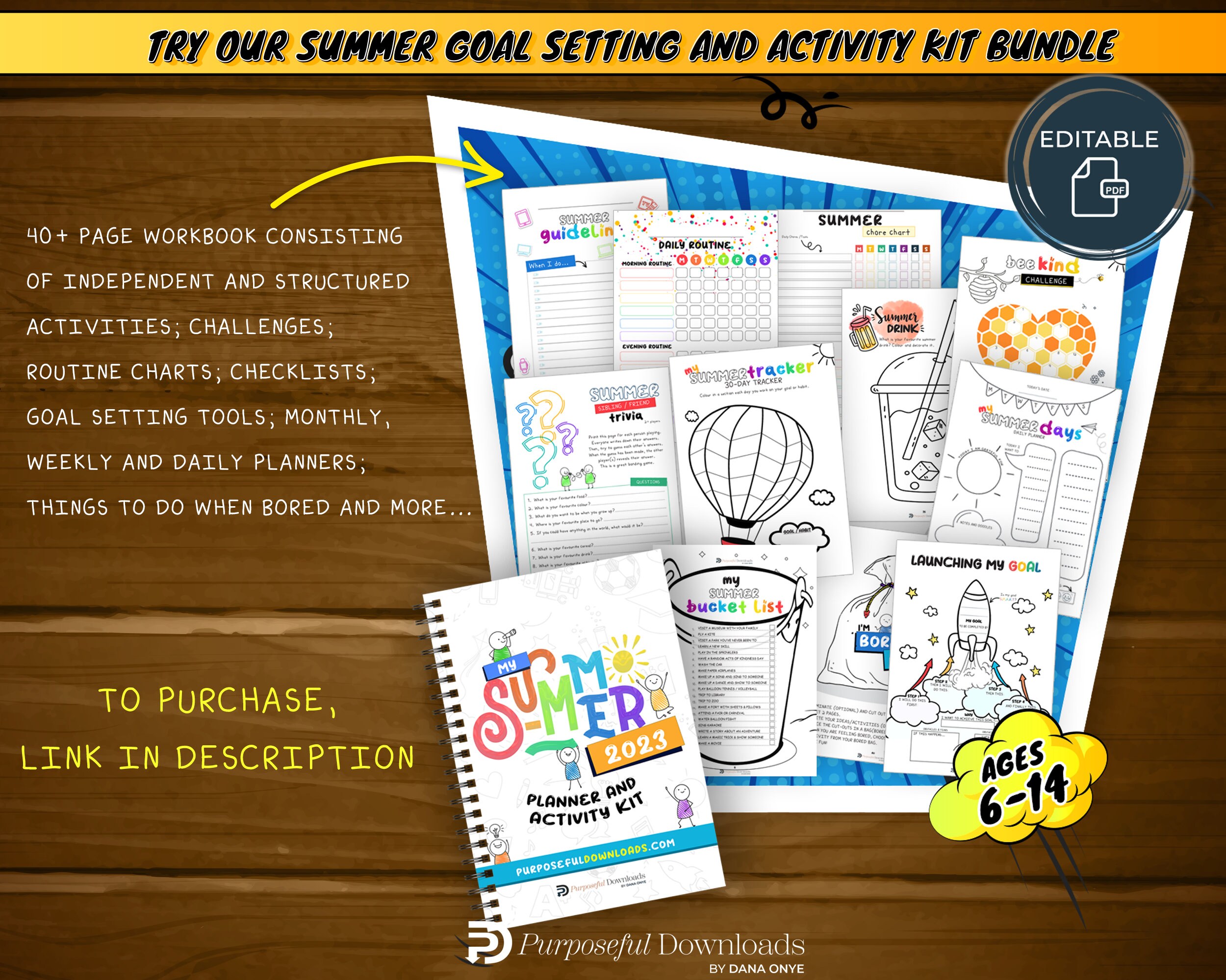 Summer Daily Checklist for Kids Summer Calendar Summer - Etsy