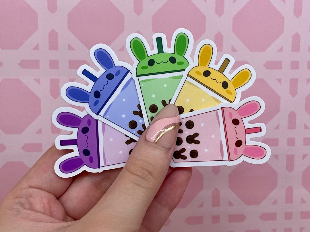 Cute Bunny Bubble Tea Sticker - Etsy
