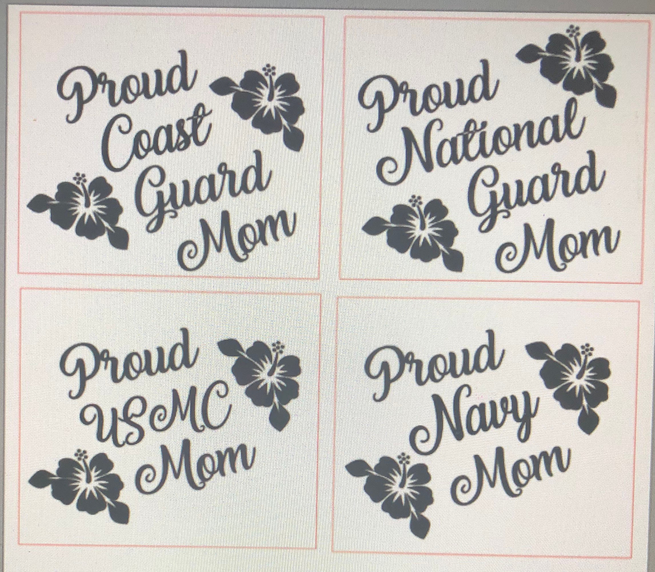 National Guard Mom Window Decal |army Mom | USMC Mom | Navy Mom | Air ...