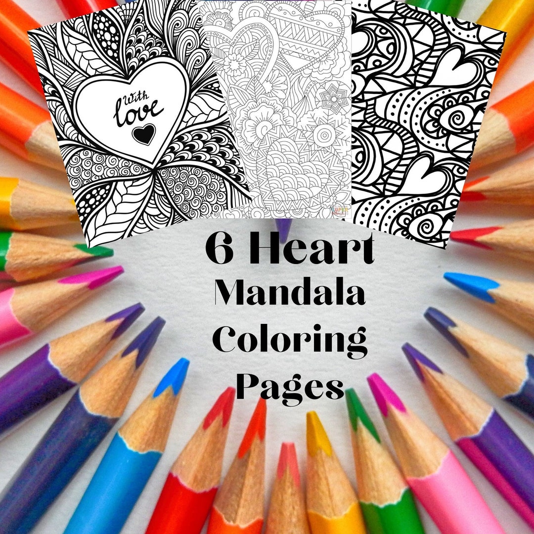 Coloring Pages | Coloring Page | Heart Mandala Coloring Page| Mandala ...