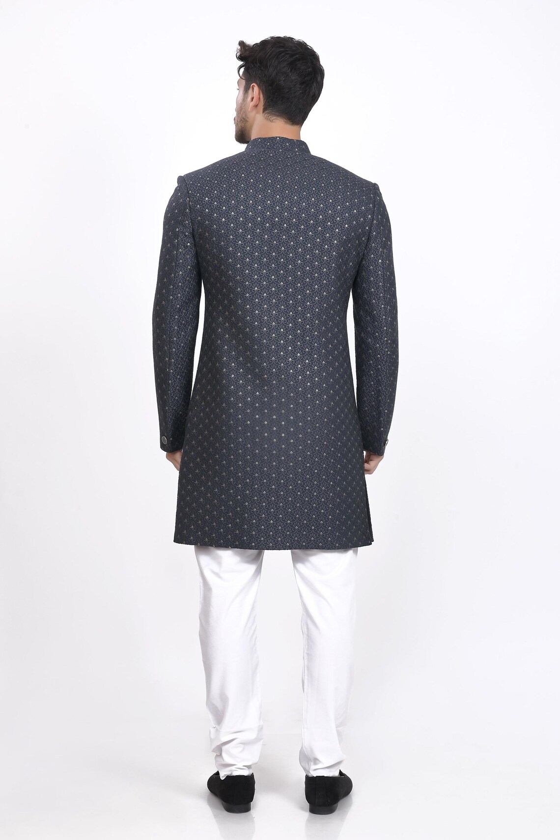 Midnight Blue Men Sherwani Set - Etsy