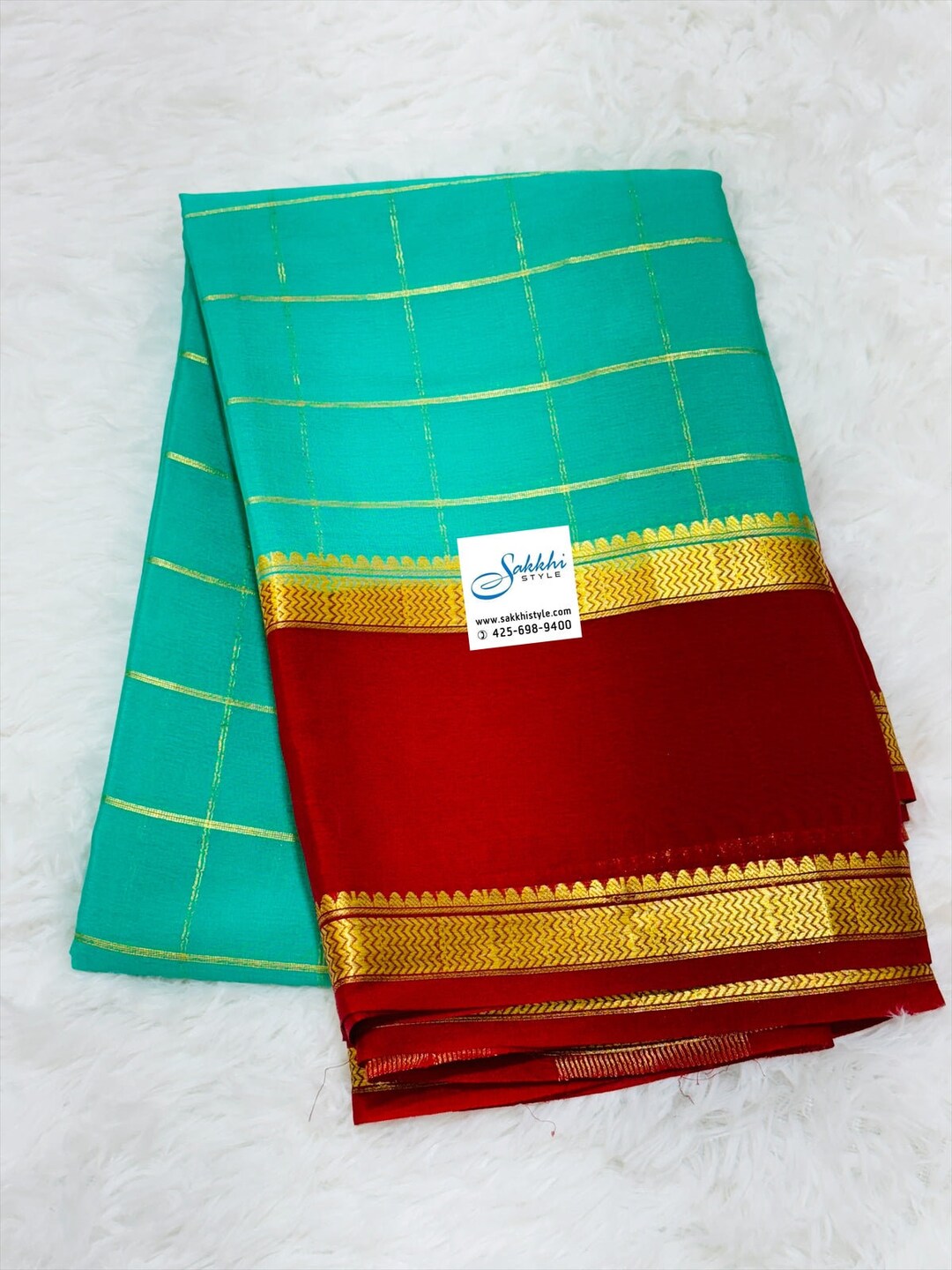 PURE MYSORE SILK Saree in Blend of Turwuoise and Maroon Hues With Zari ...