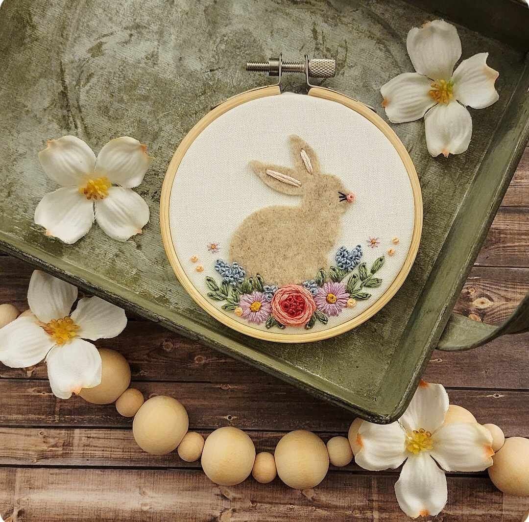 Mini Easter Bunny Hoop // 3 Inch Hoop // Embroidery // Spring Decor ...