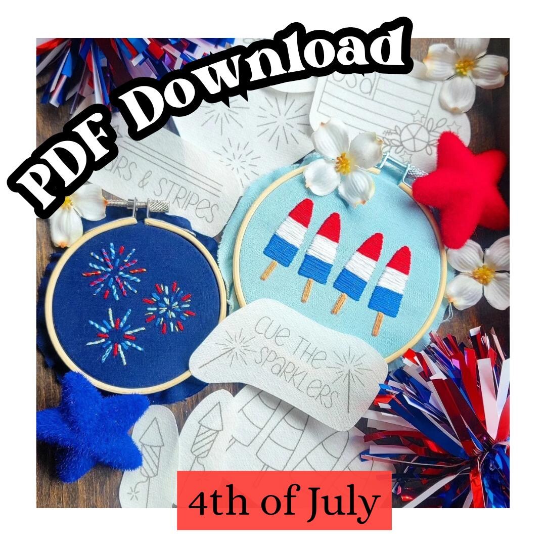 4th of July Embroidery Pattern // PDF Pattern // Hand Embroidery ...