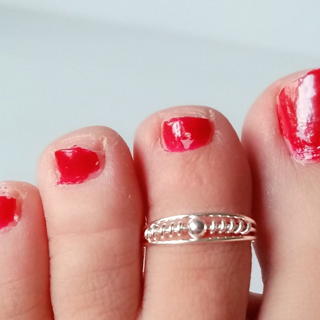 Adjustable Toe Ring for the Fingers of the Feet in 925 Sterling Silver ...