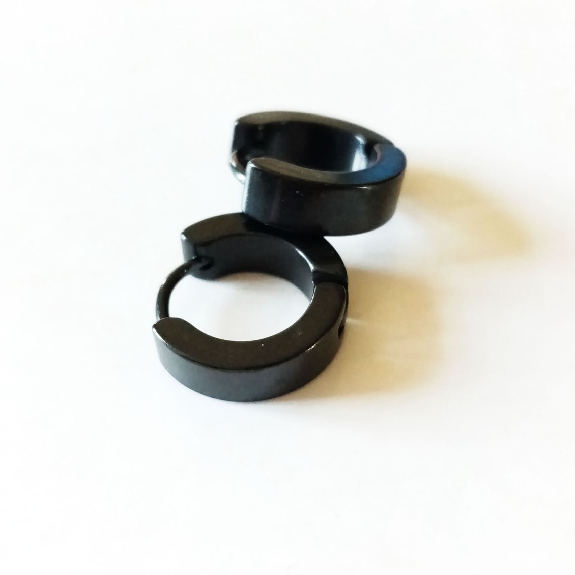 Pendientes de Aro Negro Aros Negros para Hombre Aros Negro | Etsy