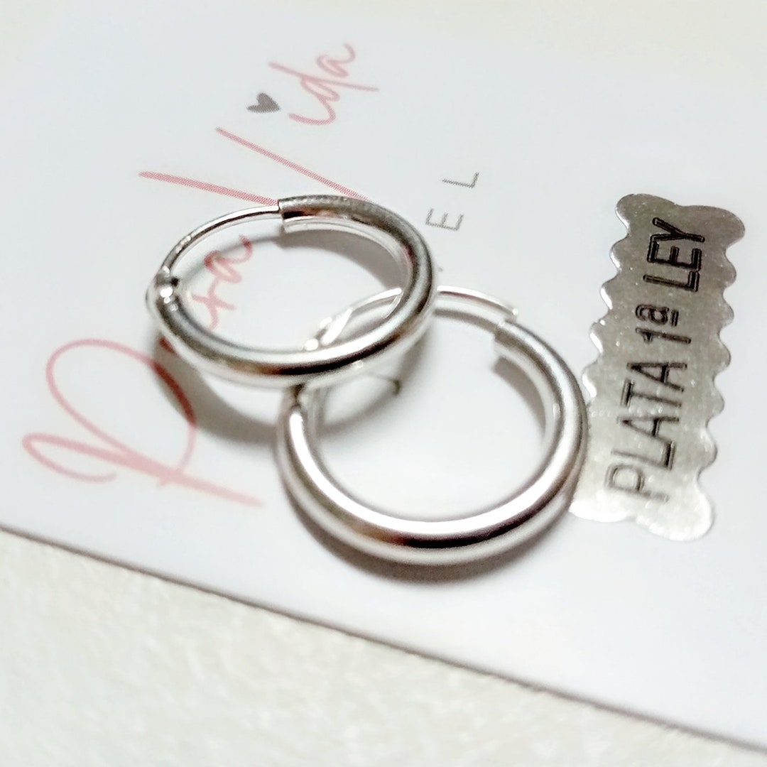 Silver Hoop Earrings Piercing for Men 16mm X 2mm, Essential Hoops for ...