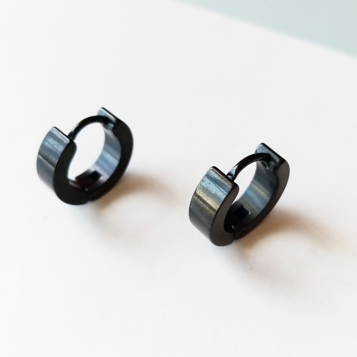 Pendientes de Aro Negro Aros Negros para Hombre Aros Negro | Etsy