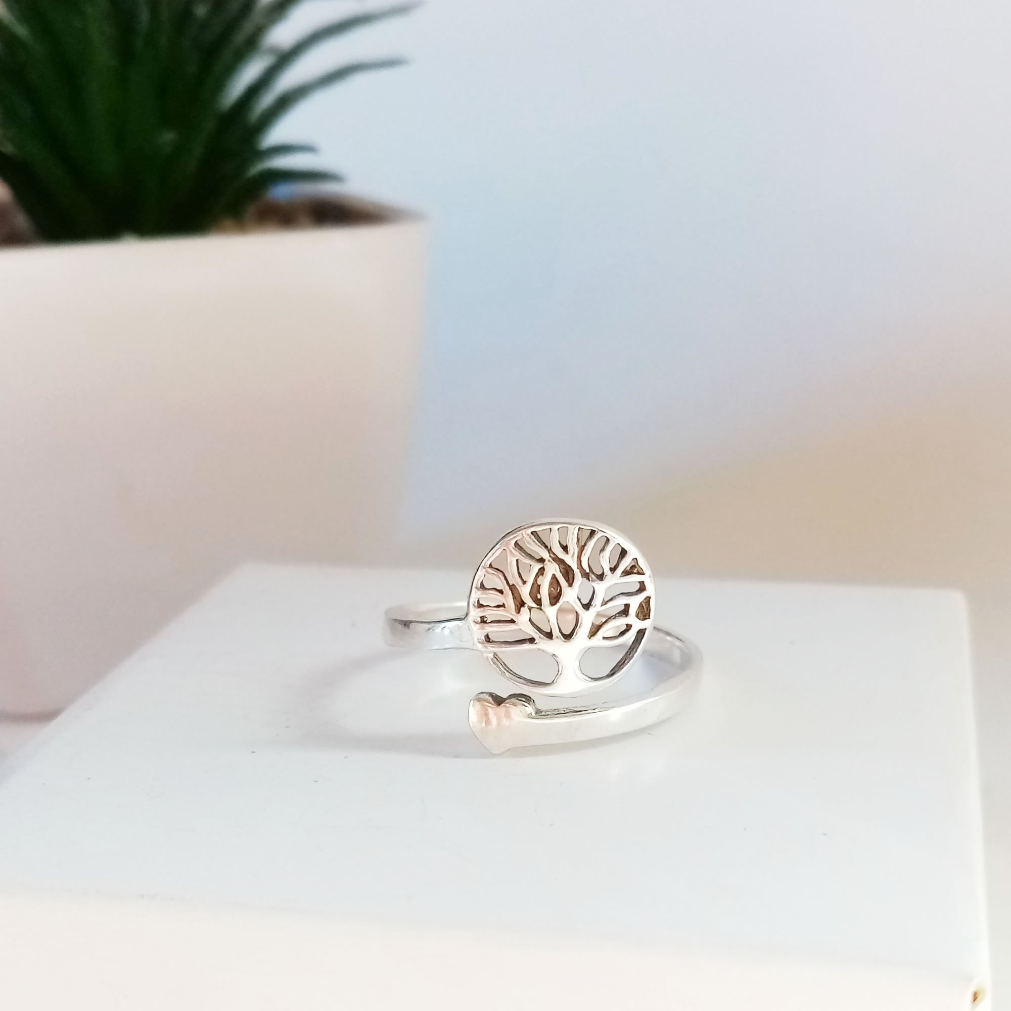 925 Sterling Silver Tree of Life Ring Open and Adjustable | Etsy