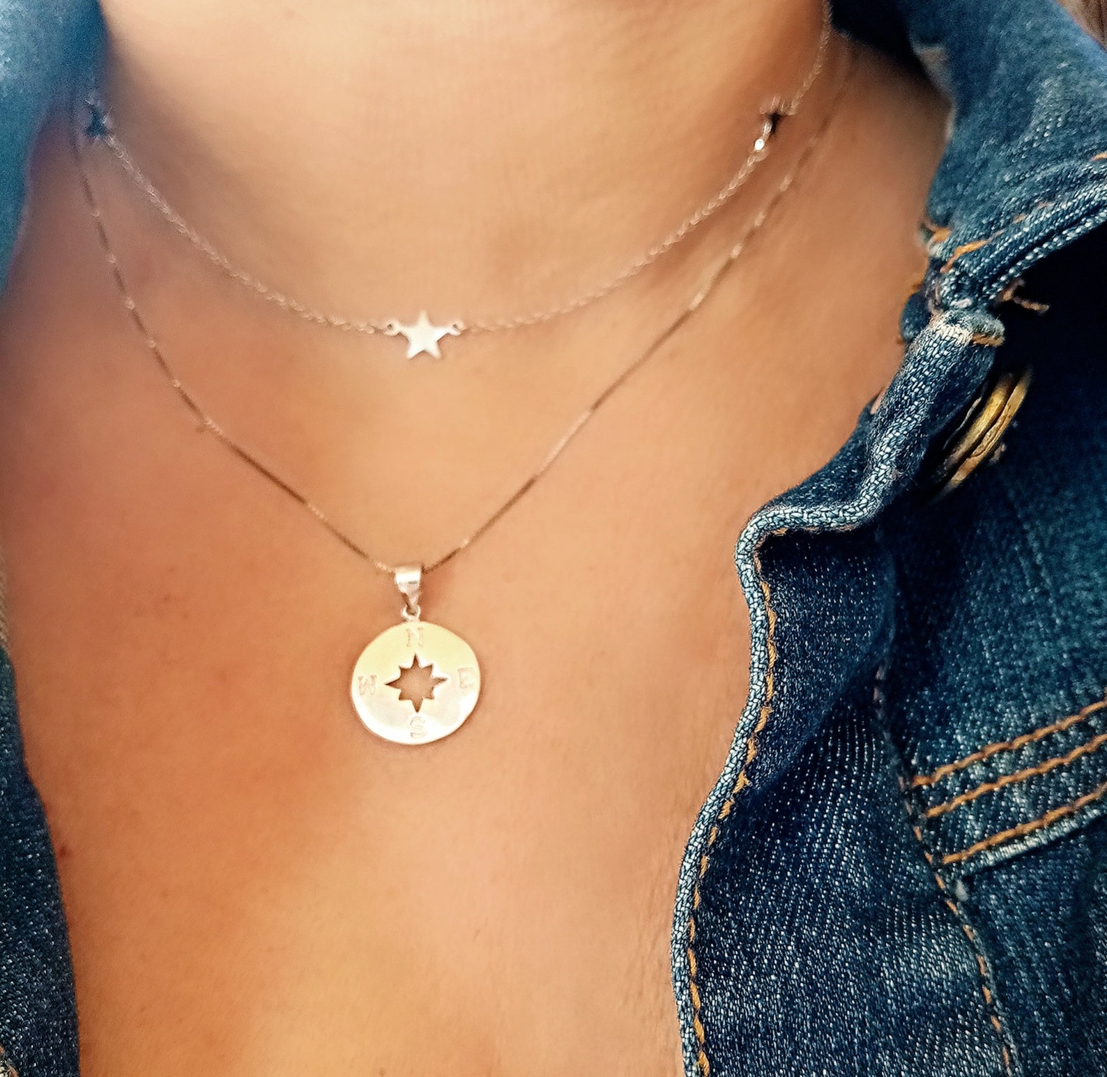 Wind Rose Necklace Wind Rose Pendant Choker Silver Choker - Etsy