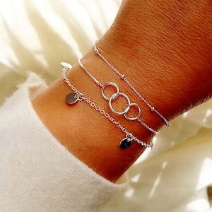 Bracelet 3 Rings in 925 Sterling Silver, Bracelet With Three ...