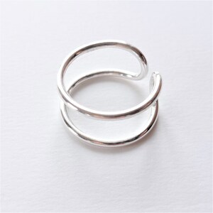 Double Silver Ring Silver Double Thread Women's Ring - Etsy
